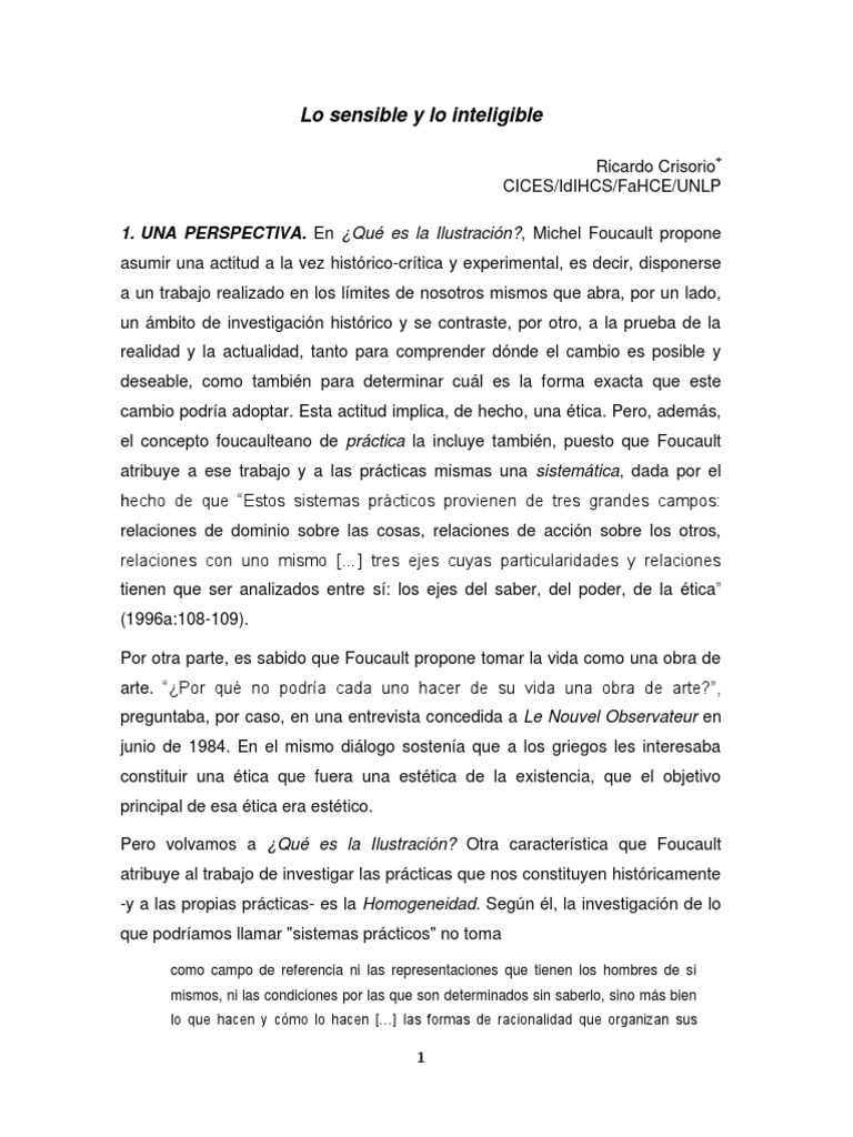 Lo Sensible y Lo Inteligible | PDF | Percepción | Conocimiento