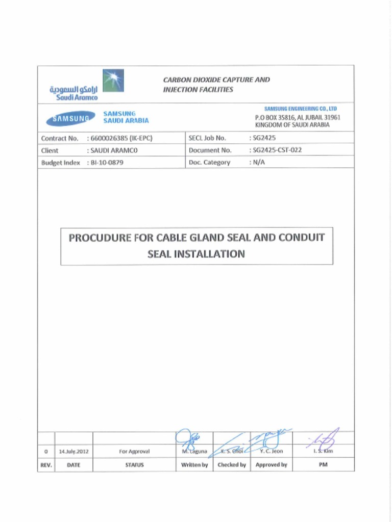 Cable Gland Seal & Conduit Seal Installation | PDF | Electrical Wiring ...