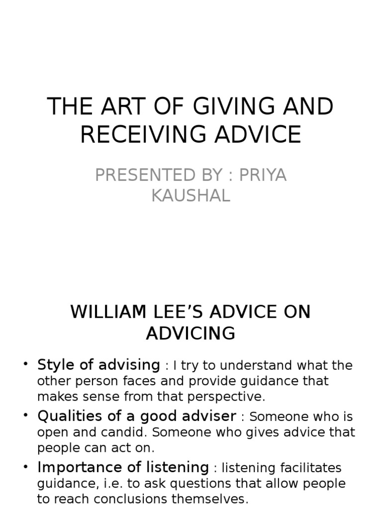 The Art of Giving and Receiving Advice | Reason | Leadership
