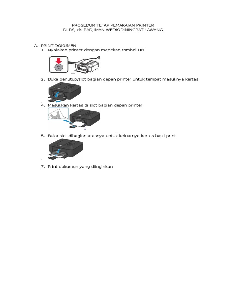 SOP Pemakaian Printer | PDF | Karier & Perkembangan | Komputer