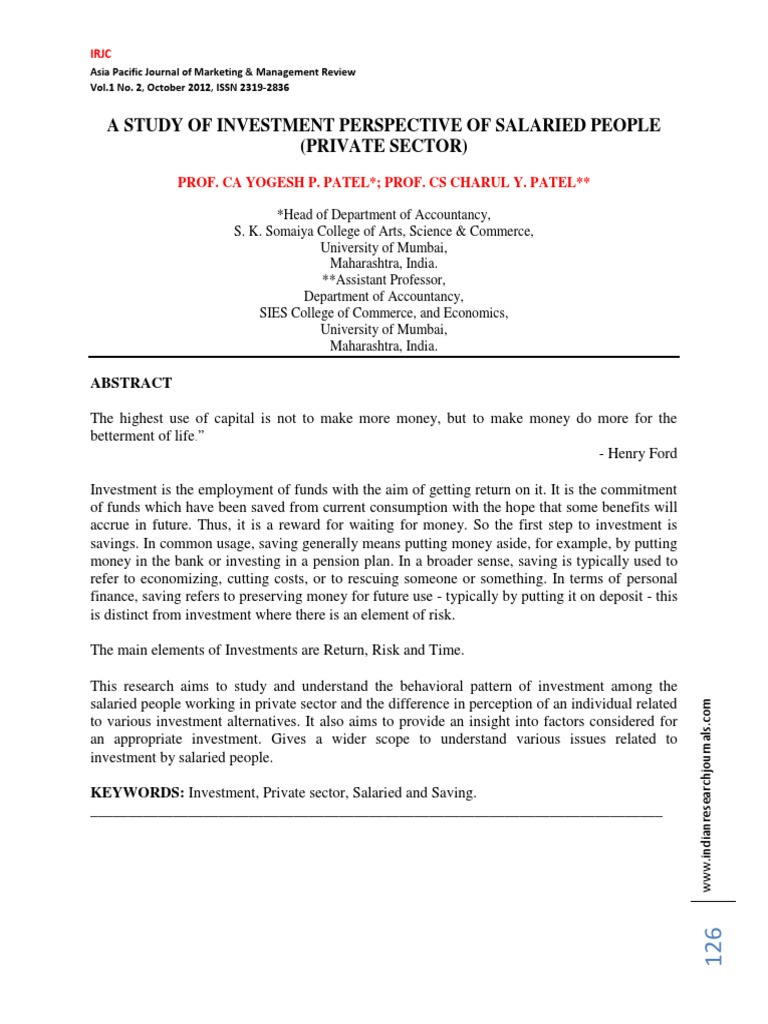 Saving and Investment Patterns in India | Download Free PDF | Saving ...