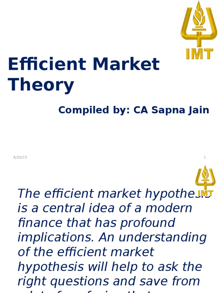 Efficient Market Theory | PDF | Efficient Market Hypothesis | Technical ...