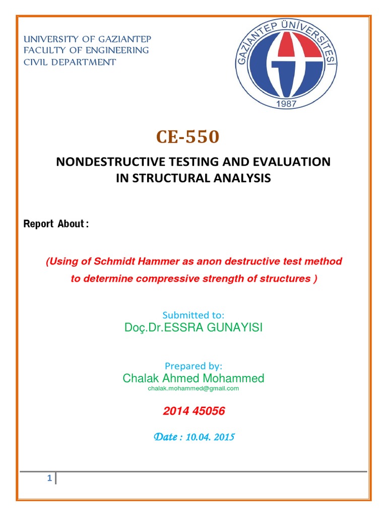 Finding Compressive Strength Using Schmidt Hammer Test | PDF | Hardness ...