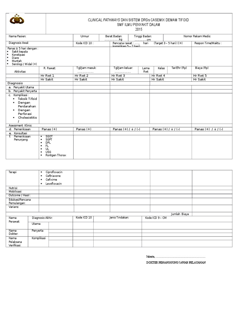 Clinical Pathway Interna Tifoid | PDF
