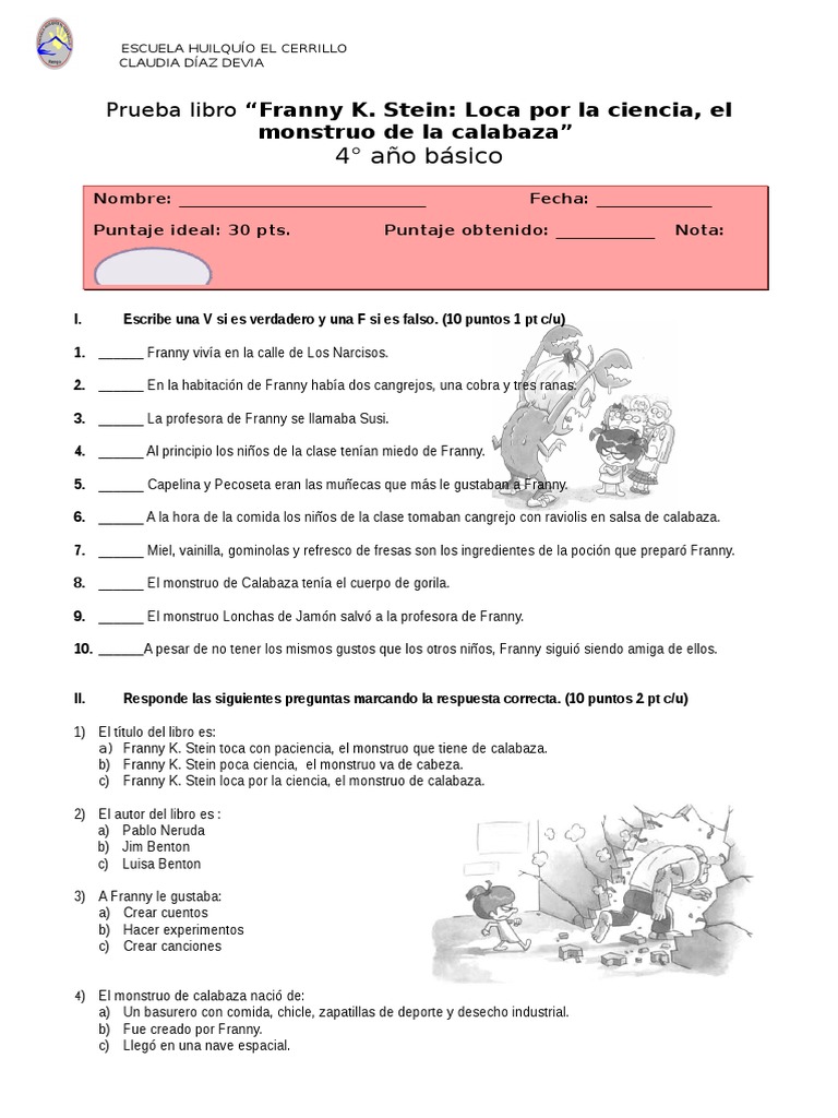 Prueba de Franny K Stein | PDF | Ocio