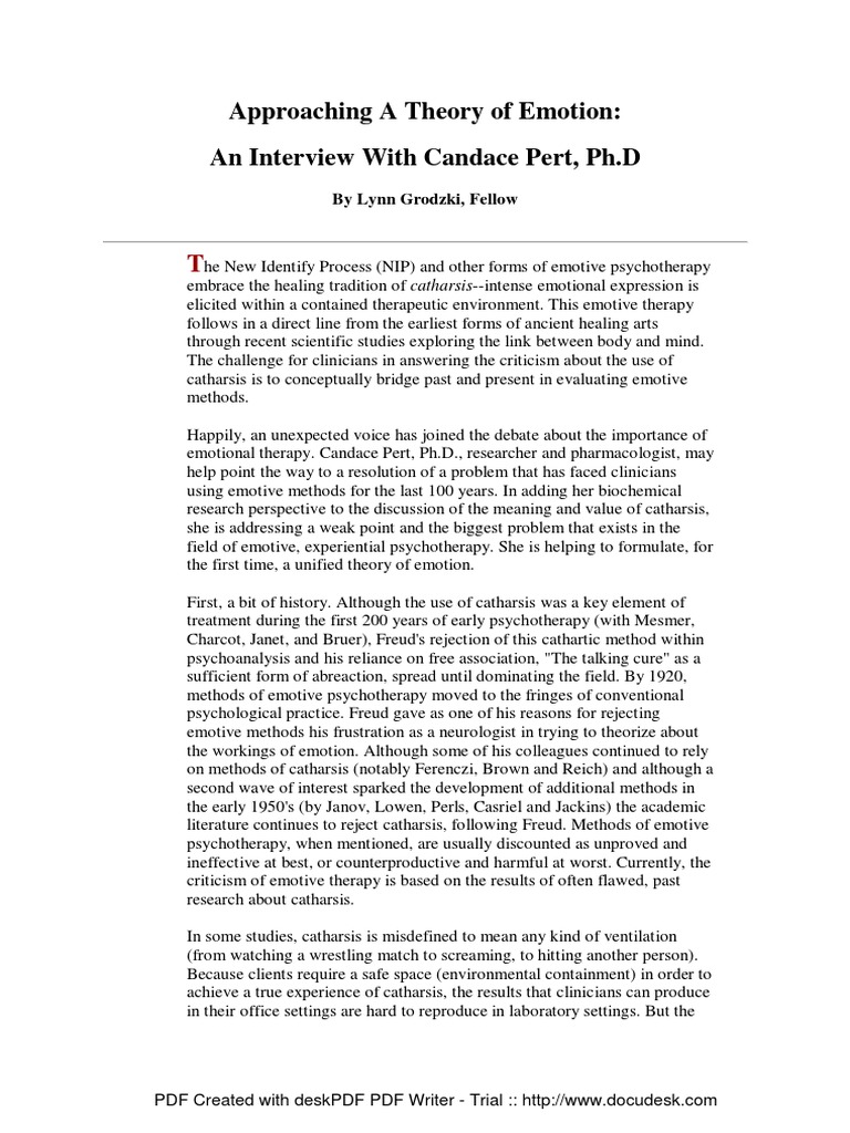 A Theory of Emotion | PDF | Neuropeptide | Emotions