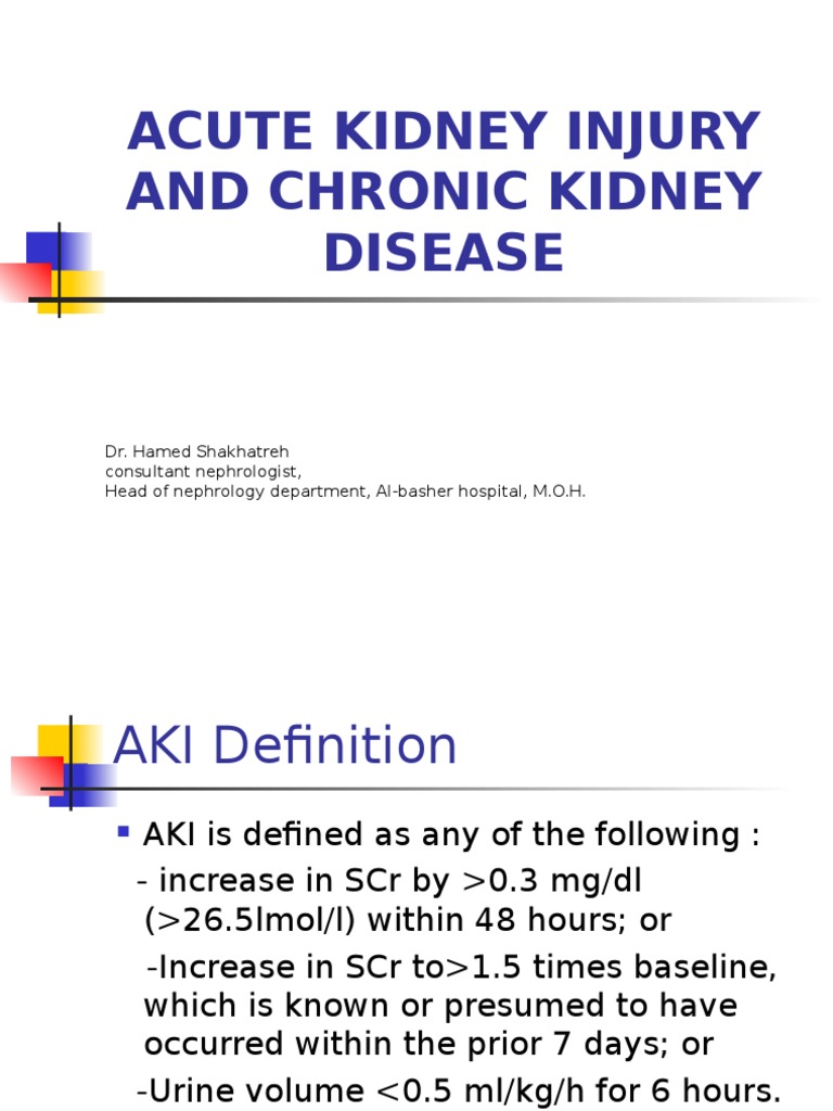 Acute Kidney Injury and Chronic Kidney Disease | PDF | Chronic Kidney ...