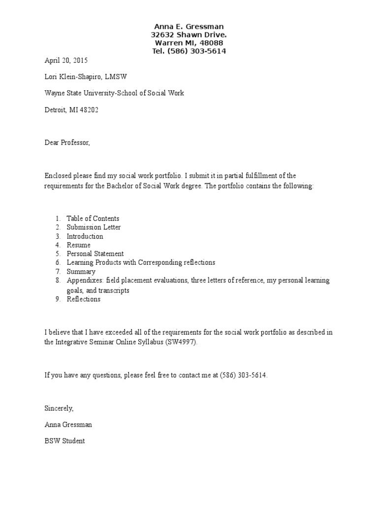 Social Work Portfolio Submission | PDF | Career & Growth | Social Science