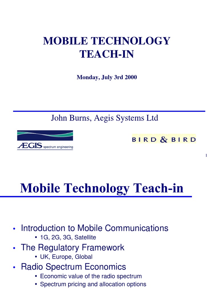 Mobile Technology Teach-In | PDF | Gsm | Cellular Network