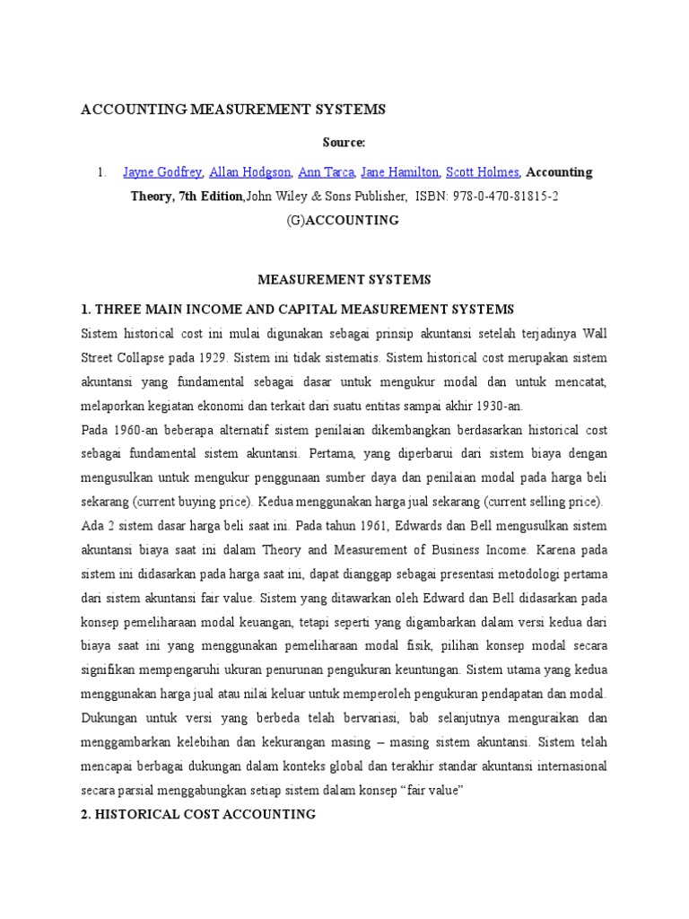 Accounting Measurement Systems | PDF