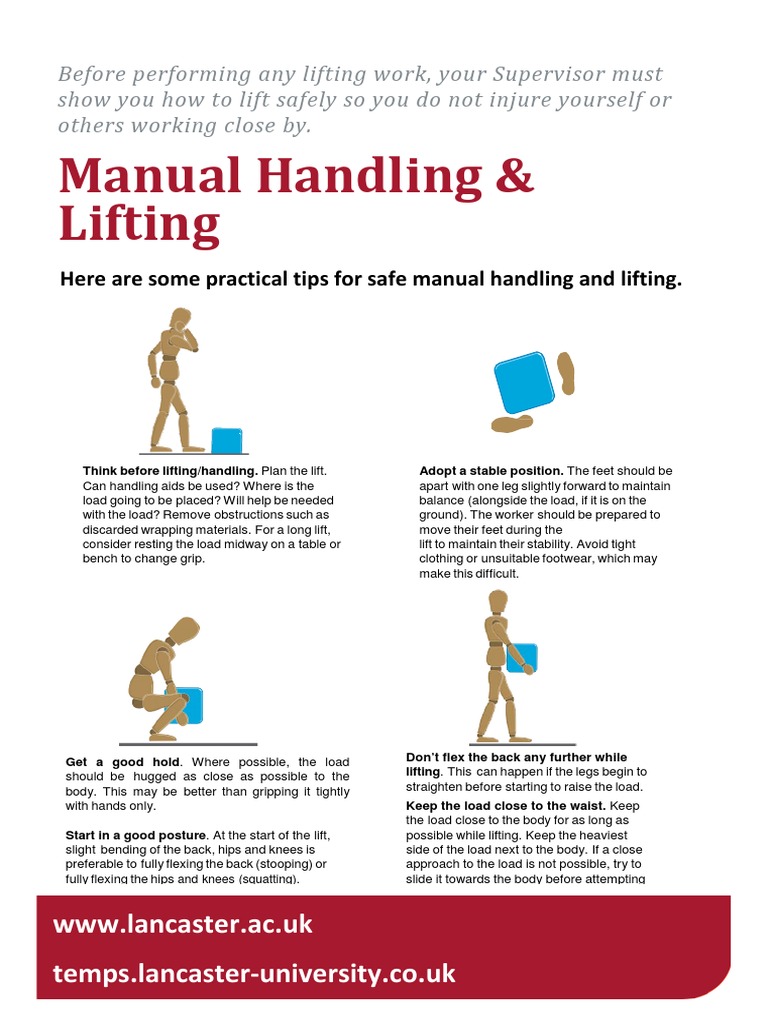 Safe Manual Handling Techniques Guide | PDF | Sports