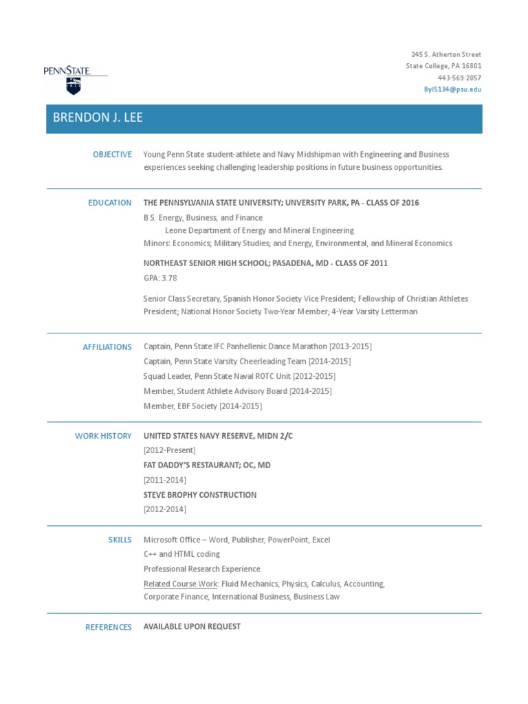 B Lee Resume | PDF