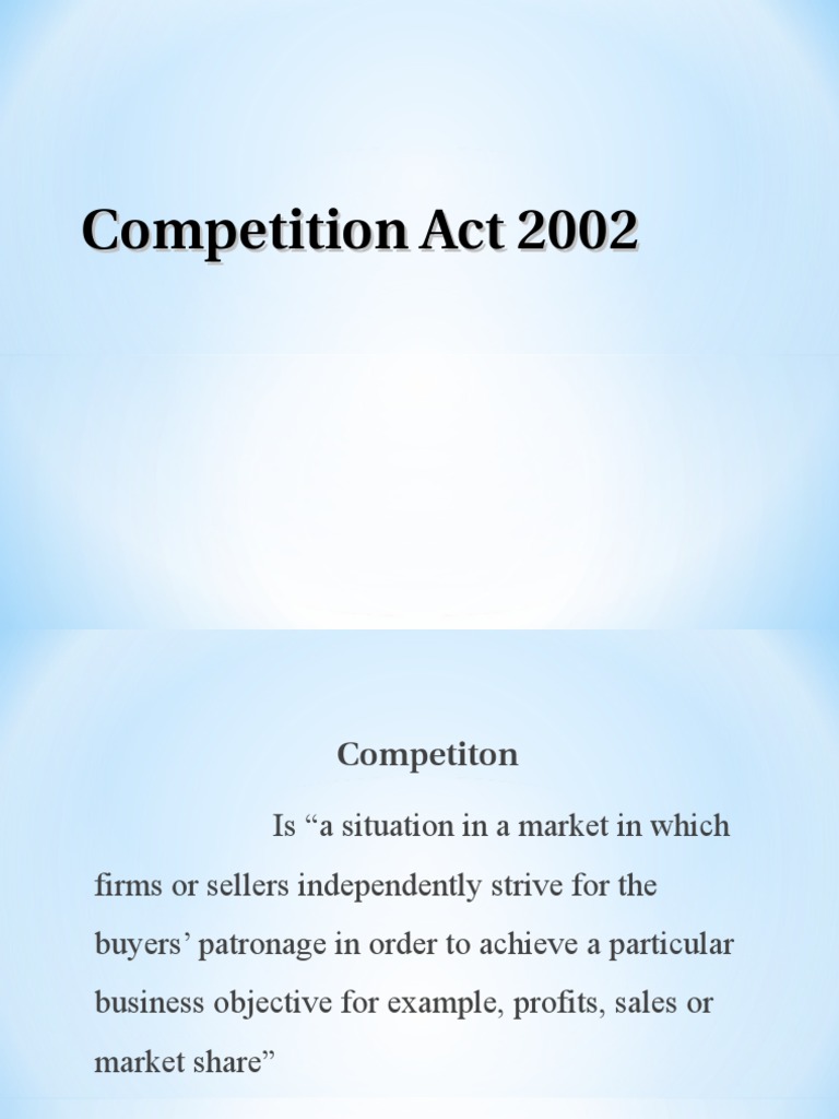 Competition Act PPT 1 | PDF | Competition Law | Competition