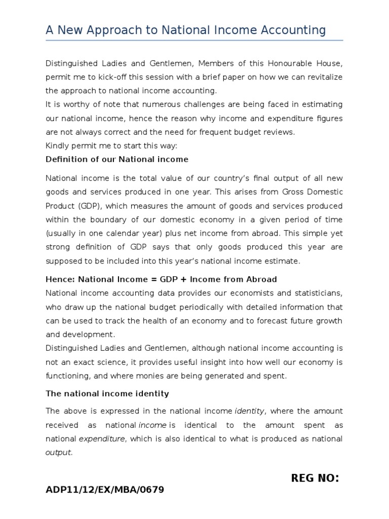 A New Approach To National Income Accounting | PDF | Measures Of ...