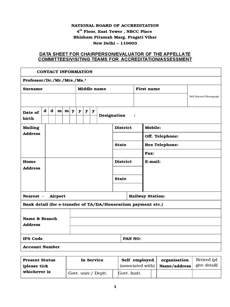 Accreditation Evaluator Data Sheet | PDF | Educational Assessment ...