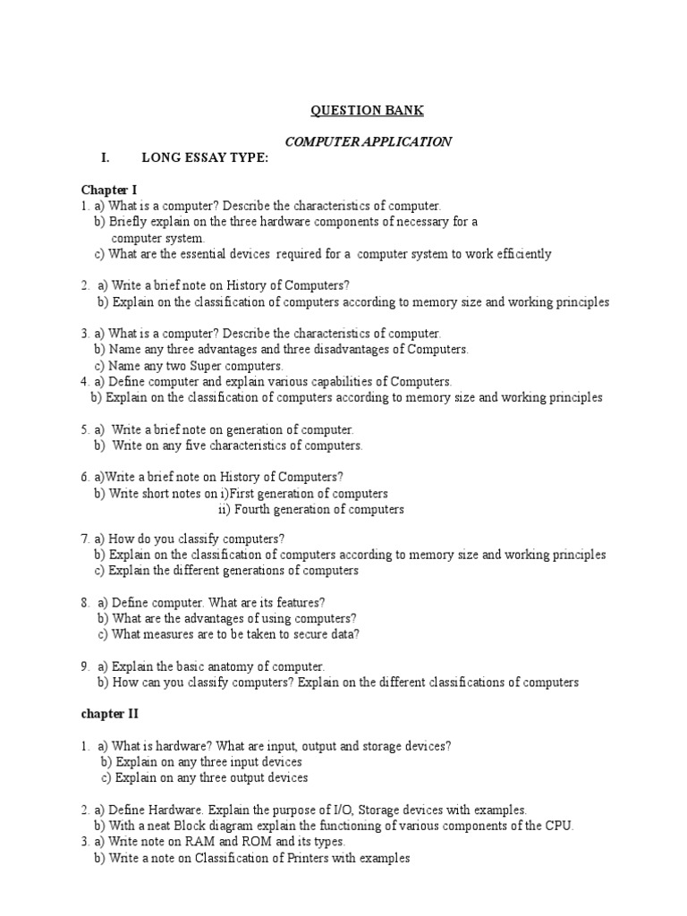 Final Bhs Question Bank | PDF | Computer Data Storage | Input/Output