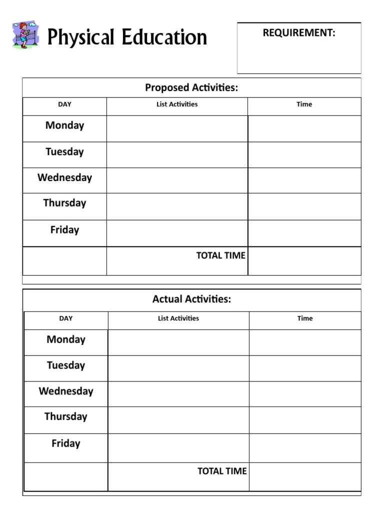 Weekly Physical Education Plan | PDF