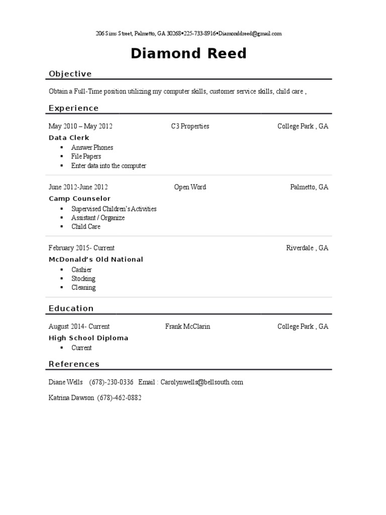 Diamond Reed's Resume for Employment | PDF | Career & Growth | Computers