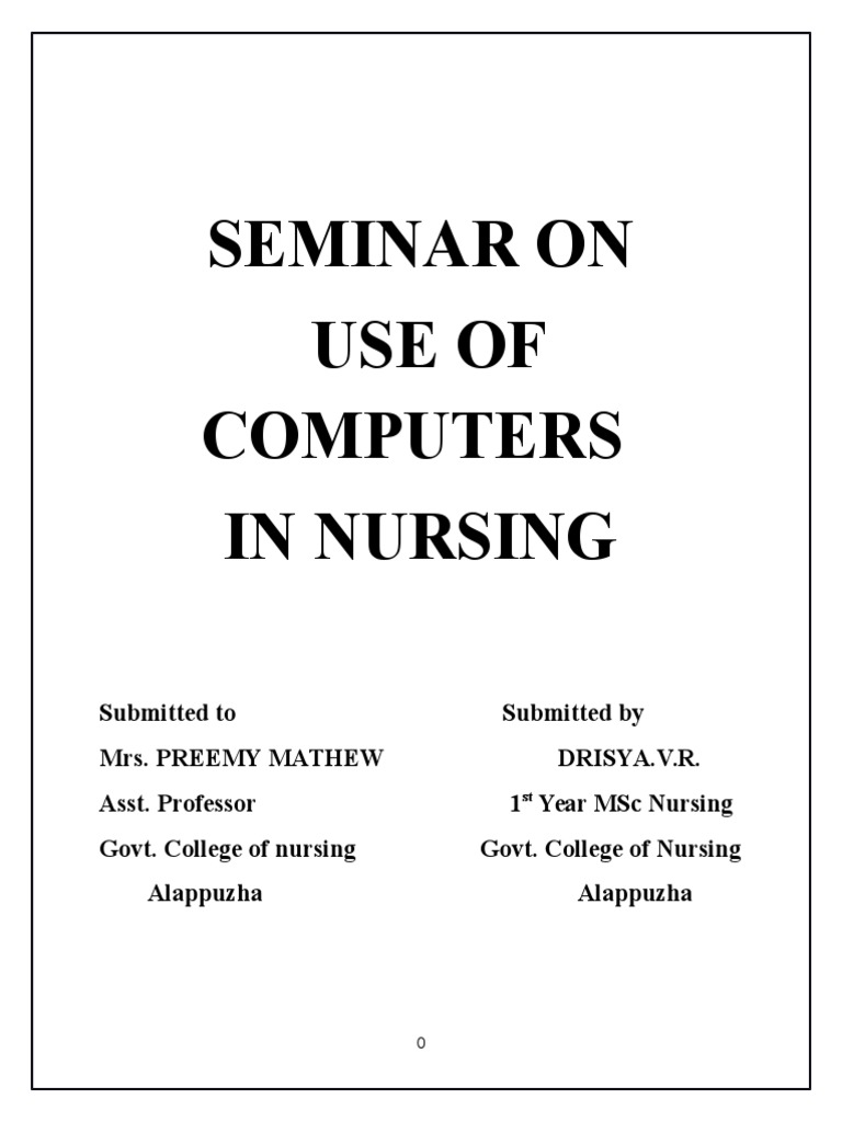 SEMINAR On Use of Computers | PDF | Telemedicine | Electronic Health Record