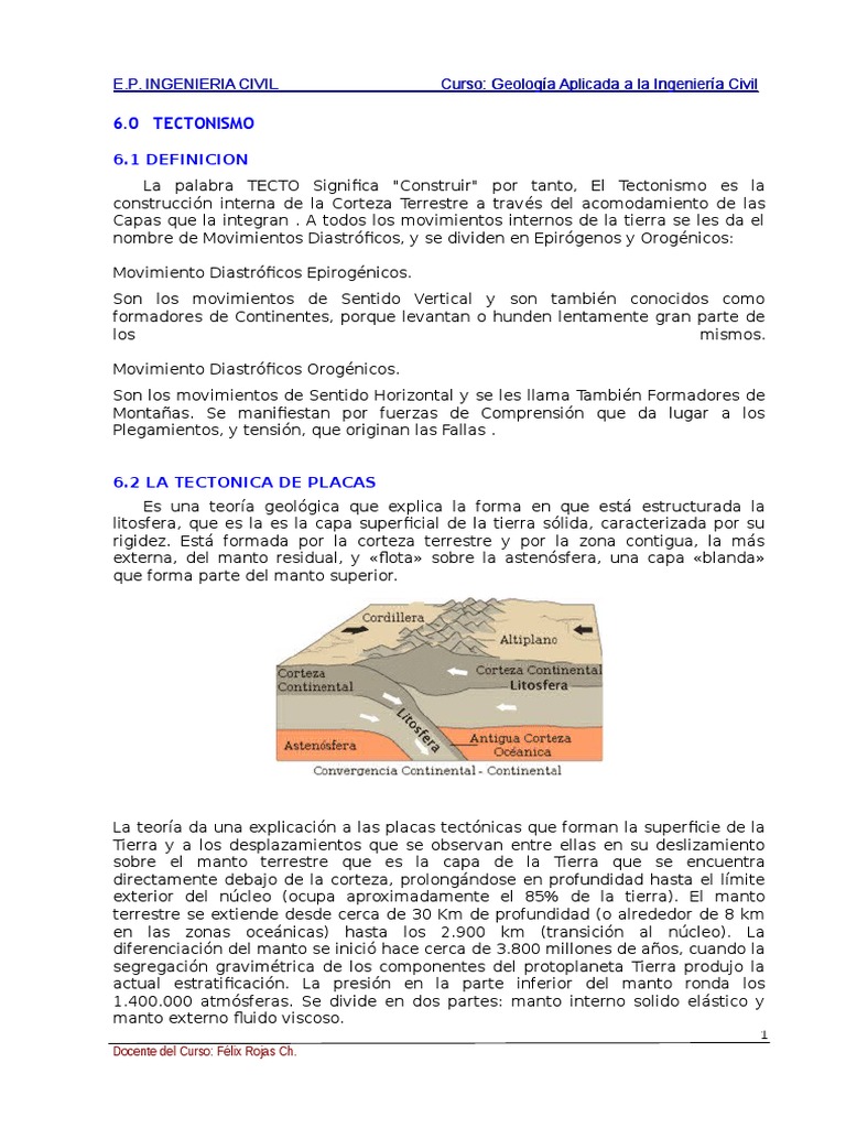 Tectonismo en Ingenieria Civil | PDF | Placas tectónicas | Tierra