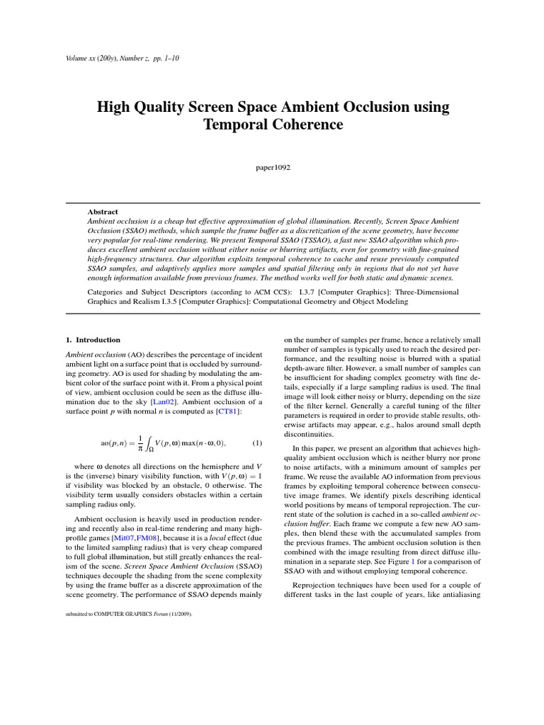Ssao | PDF | Rendering (Computer Graphics) | Sampling (Signal Processing)