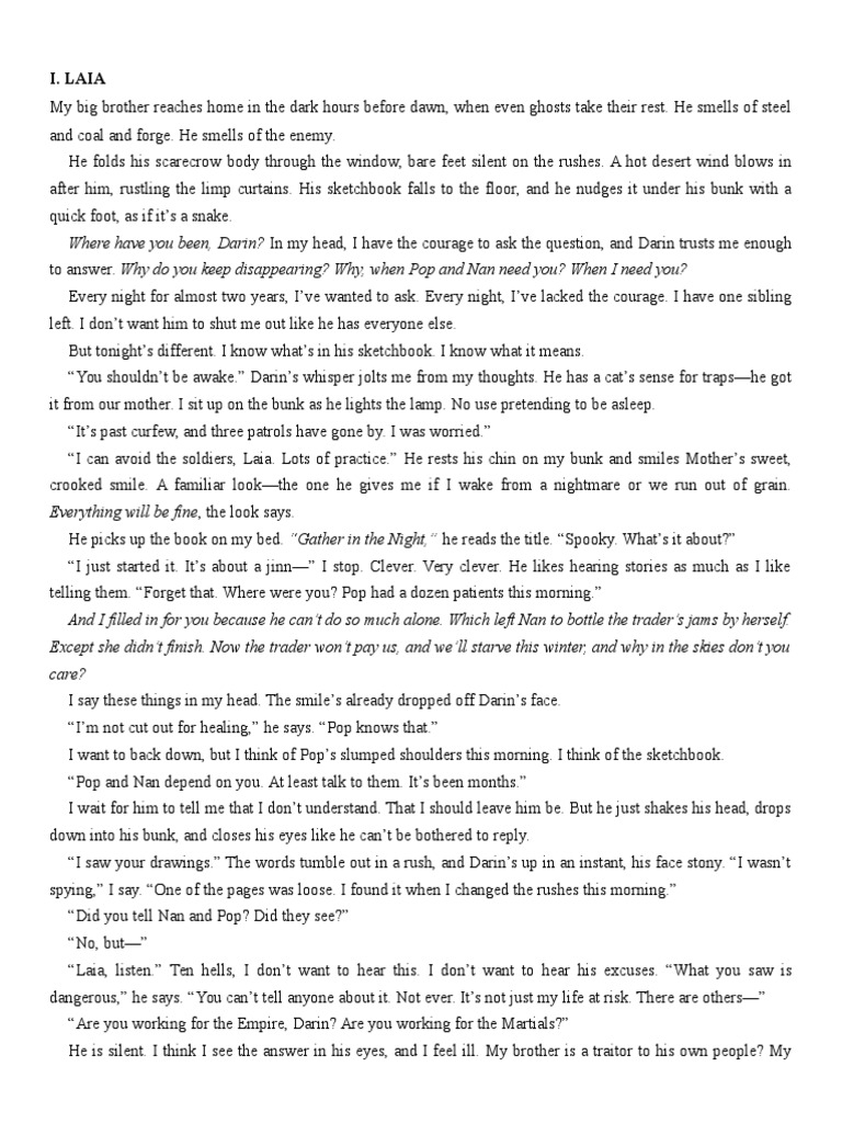 An Ember in The Ashes (Chapters 1-2) | PDF