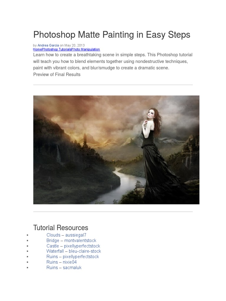 Easy Matte Painting in Photoshop | PDF | Adobe Photoshop | Imaging