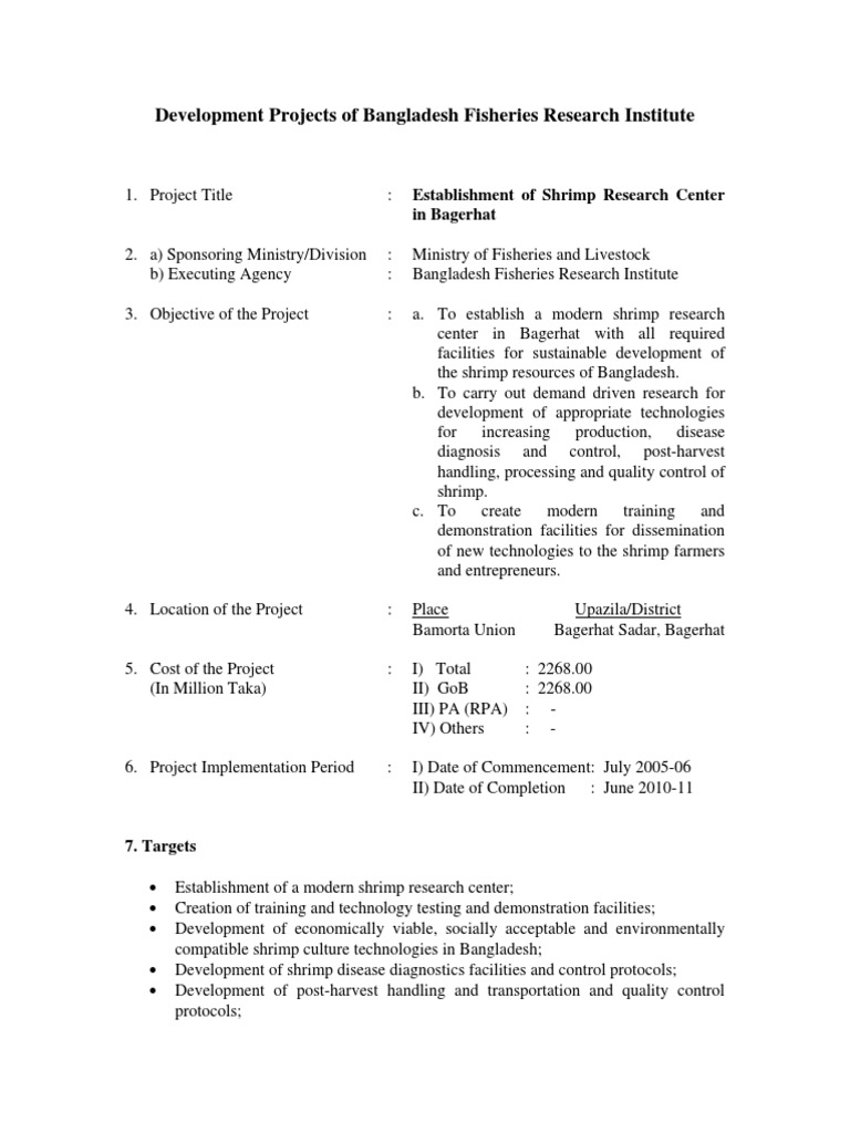 BFRI Development Projects Overview | PDF | Global Environment Facility ...