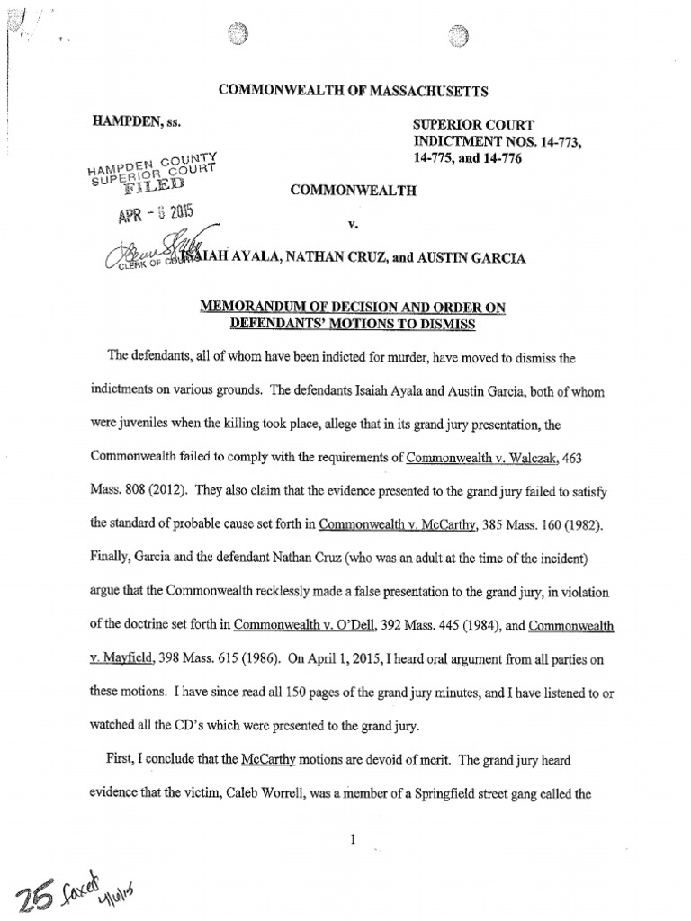 Judge Daniel Ford Decision in Caleb Worrell Murder Case | PDF