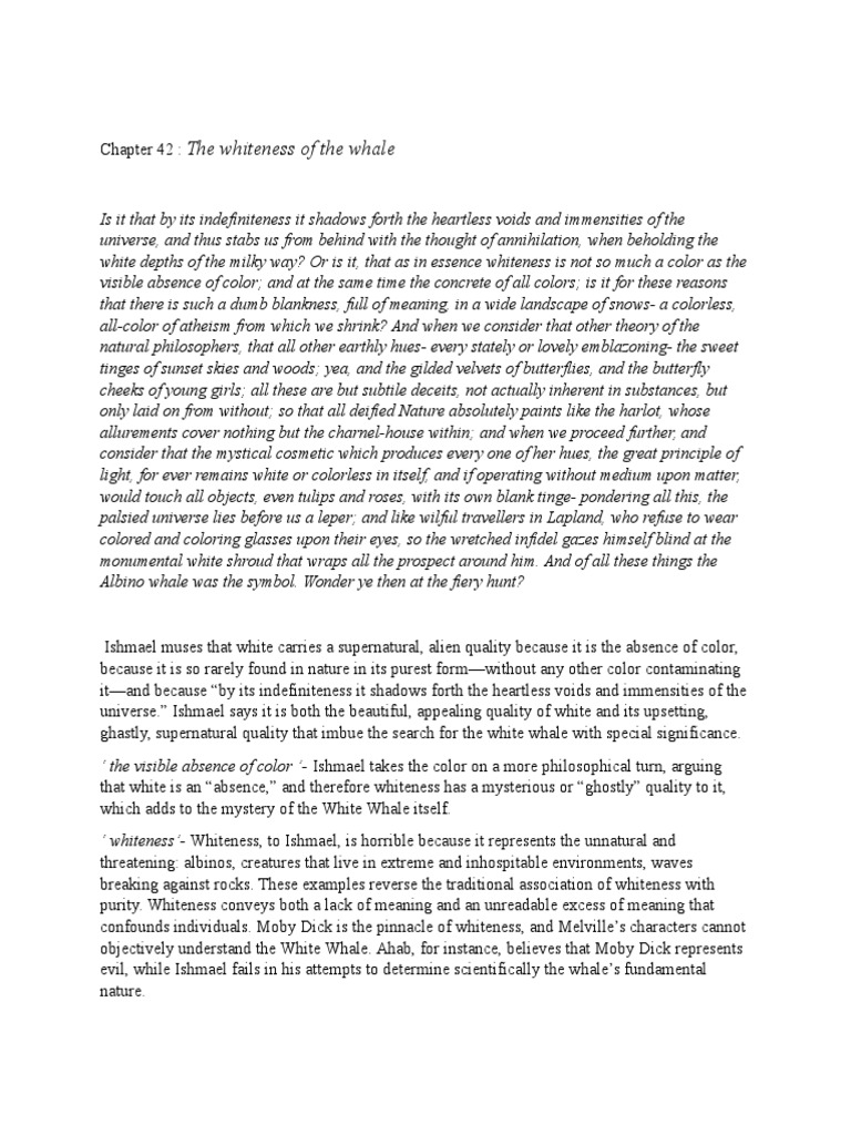 The Symbolism of Whiteness in Moby Dick | PDF | Moby Dick | Ishmael ...