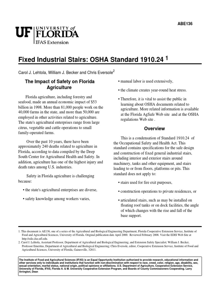 1910.24 - Osha Standrad - Fixed Industrial Stairs | PDF | Stairs ...