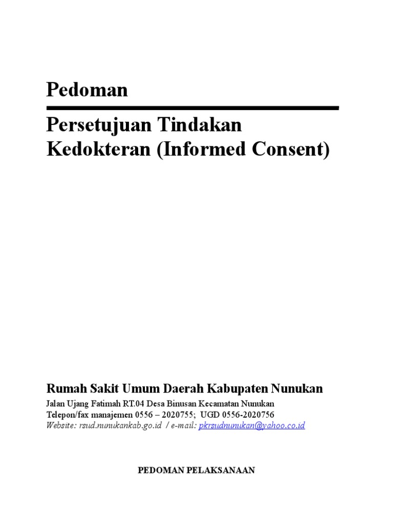 Pedoman Informed Consent RSUD | PDF