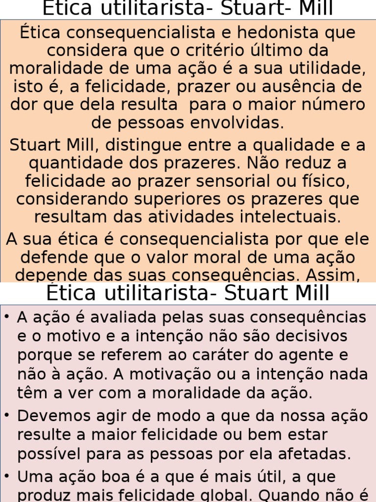 Ética Utilitarista - Stuart - Mill - Power Point | PDF | Utilitarismo ...