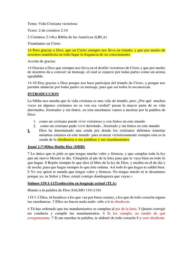 Tema Vida Victoriosa | PDF | Pecado | Cristo (título)