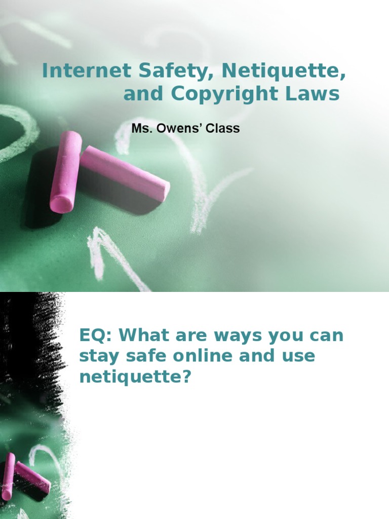 Internet Safety, Netiquette, and Copyright Laws | PDF