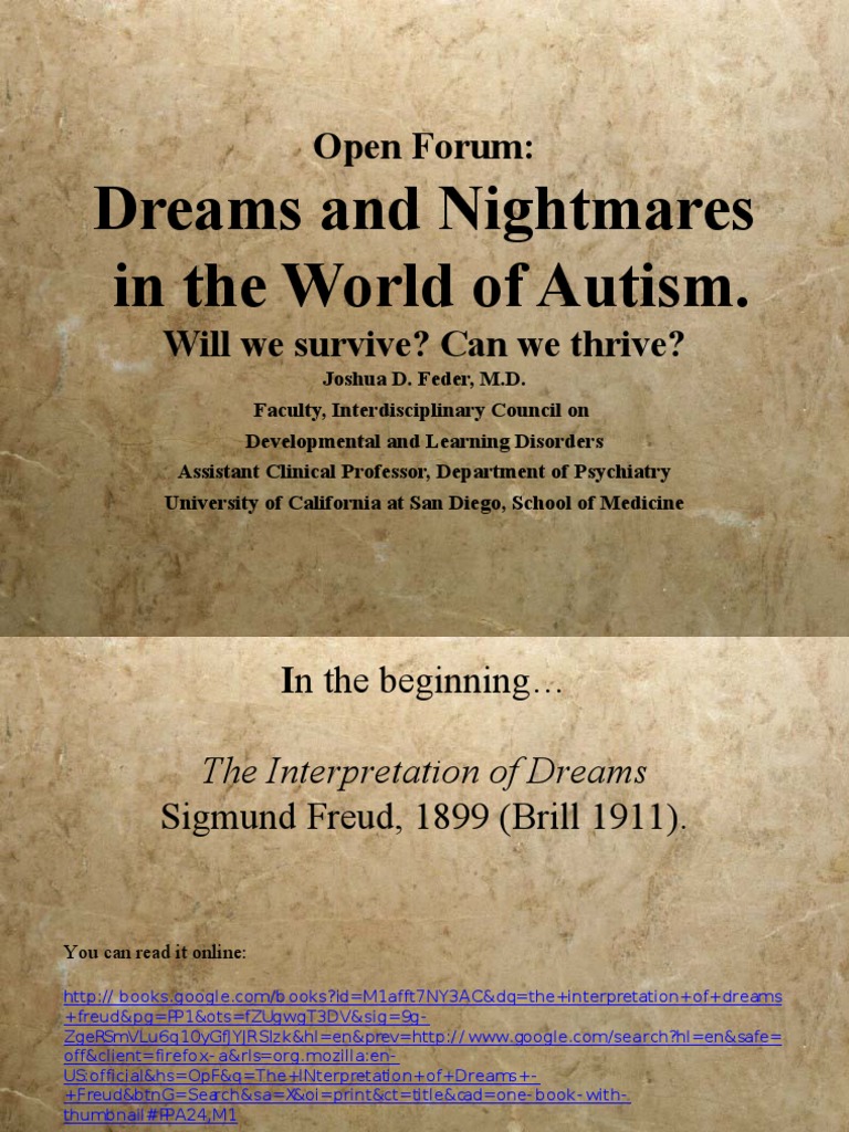 Dreams and Nightmares in The World of Autism | PDF
