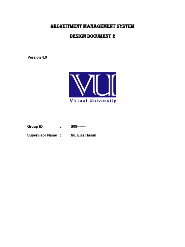 Recruitment Management System Design Document: An Analysis of System ...