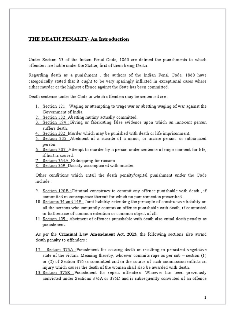 Death Penalty - Answer | PDF | Capital Punishment | Punishments