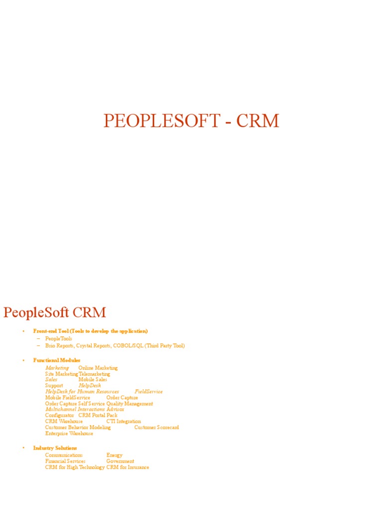 Basic PeopleSoft CRM | PDF | Databases | Application Server