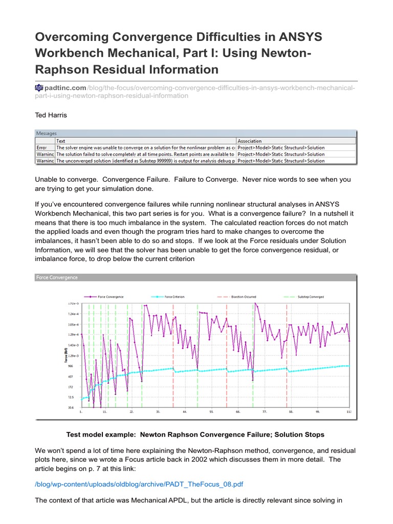 ANSYS Convergence Solutions | PDF | Directory (Computing) | Errors And ...