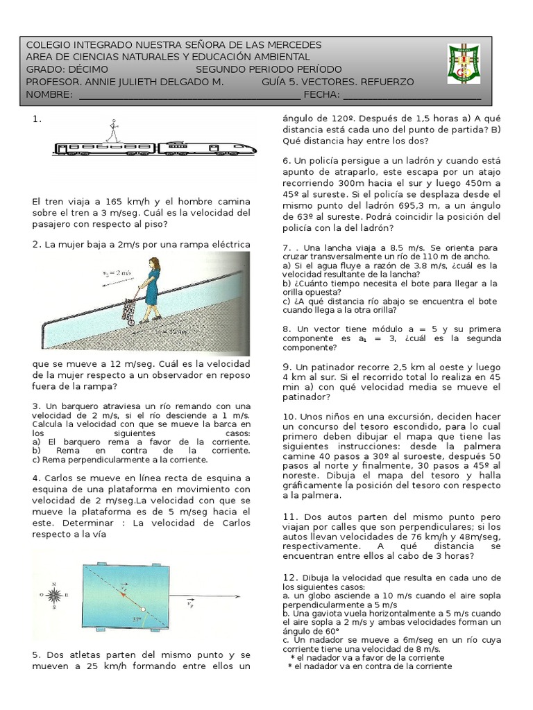 Guia 5 Vectores | PDF | Vector Euclidiano | Velocidad