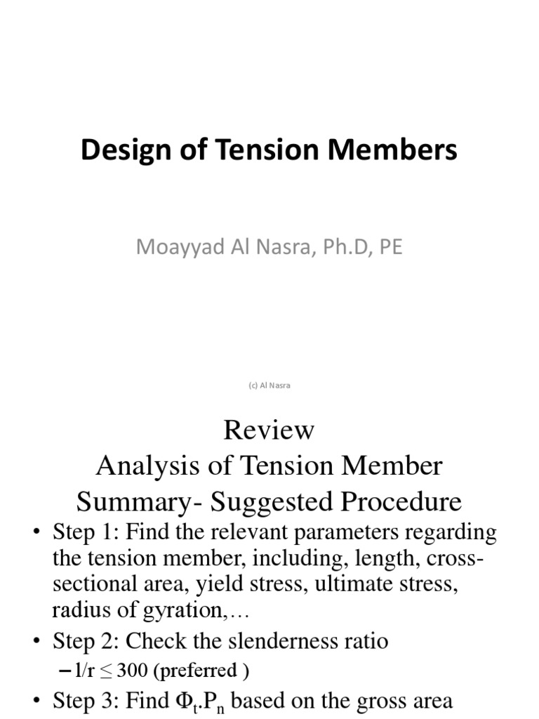 Lect4 Design of Tension Members | PDF | Strength Of Materials ...