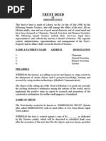 Trust Deed Template for Charitable Trust | PDF | Trust Law | Trustee