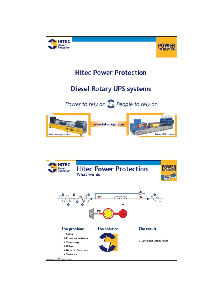 Diesel Rotary UPS Solutions Overview | PDF | Power Inverter | Electric ...