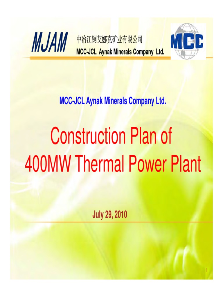 400MW Thermal Power Plant Plan | PDF | Power Station | Coal