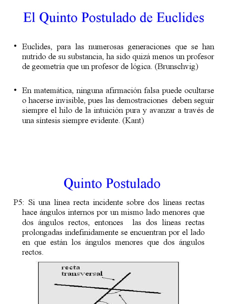 Quinto Postulado de Euclides | PDF | Prueba matemática | Perpendicular