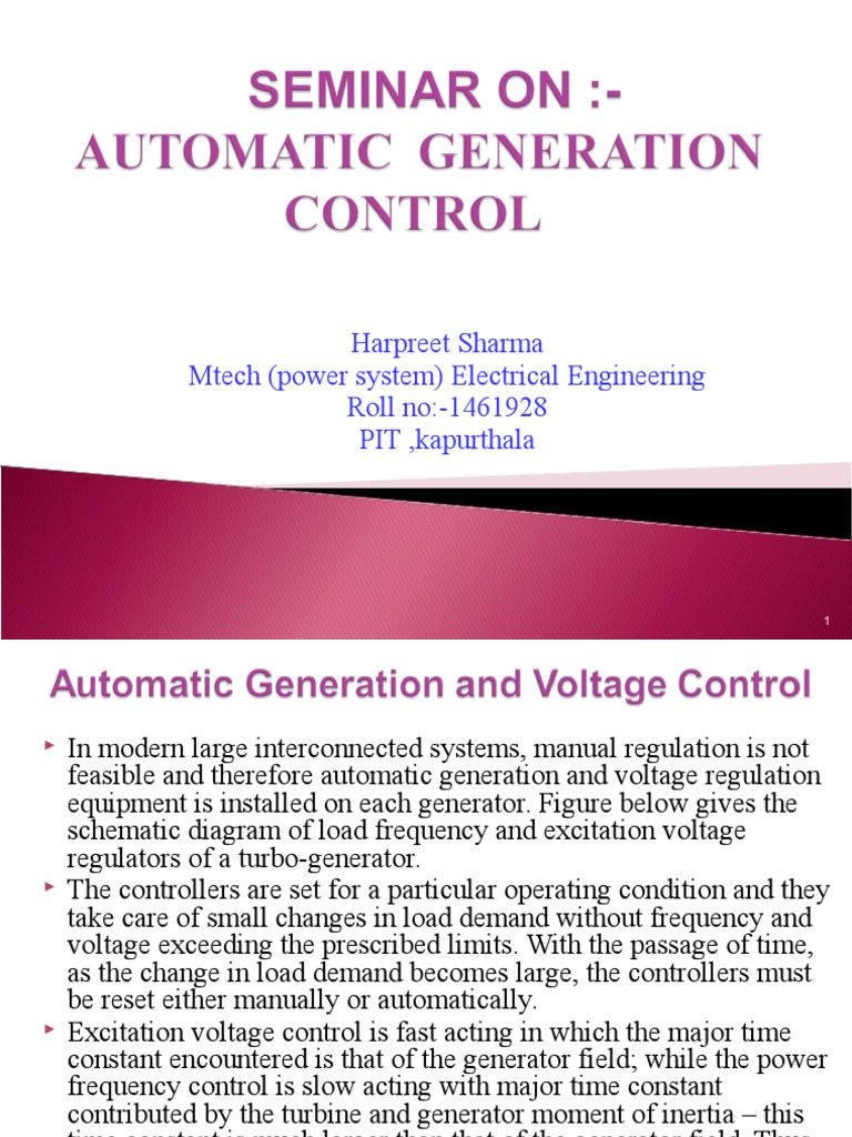 Automatic Voltage Regulation in Generators | PDF | Electric Generator ...