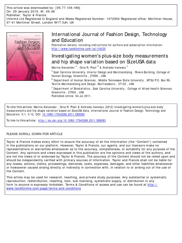 Plus-Size Women's Body Measurements Analysis | PDF | Obesity | Clothing