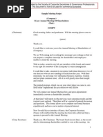 Sample Script of Board Meeting | Politics | Government