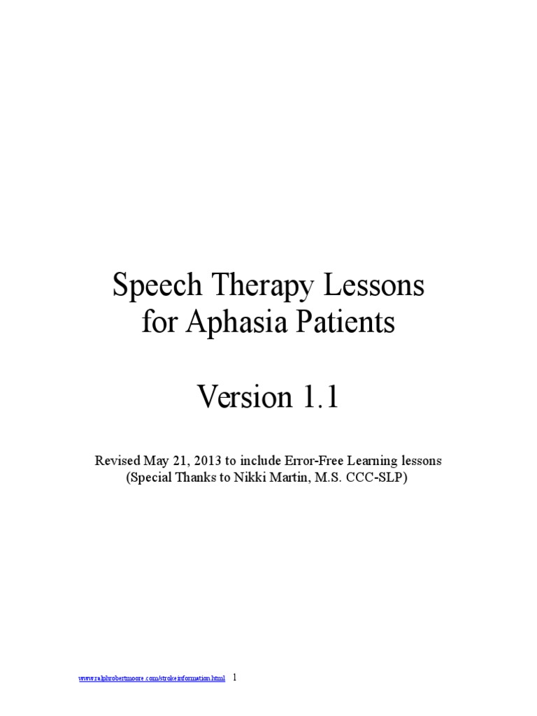 Speech Therapy Lessons | PDF | Aphasia | Consonant